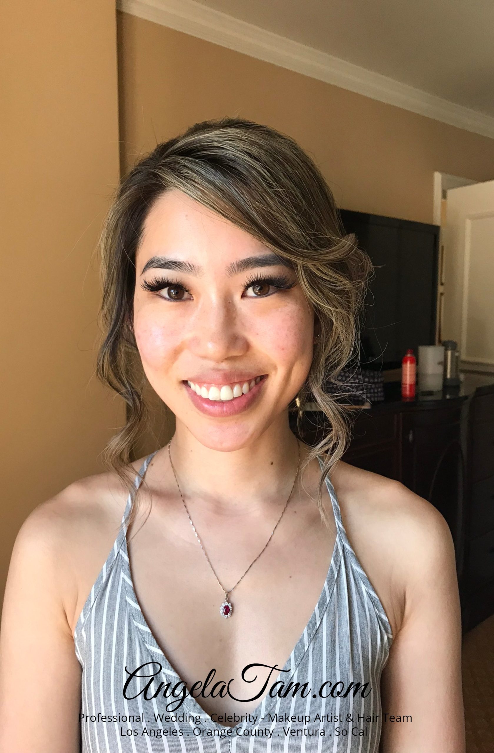 Cindy & Ben Wedding Getting | Loose Romantic Updo Low Bun Hair Style ...